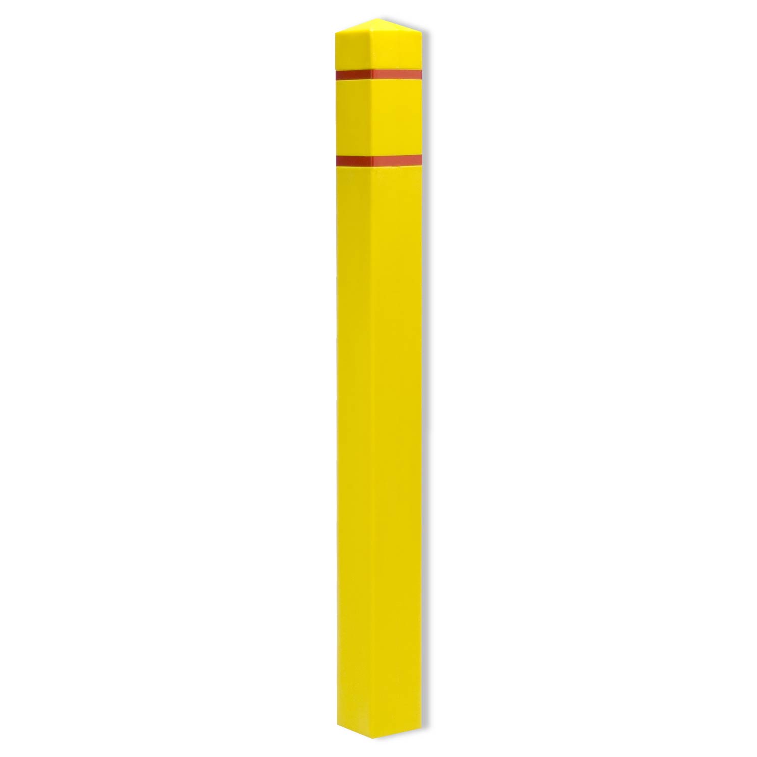 4.5 Inch Square Post Guard Top Bollard Cover with Stripes