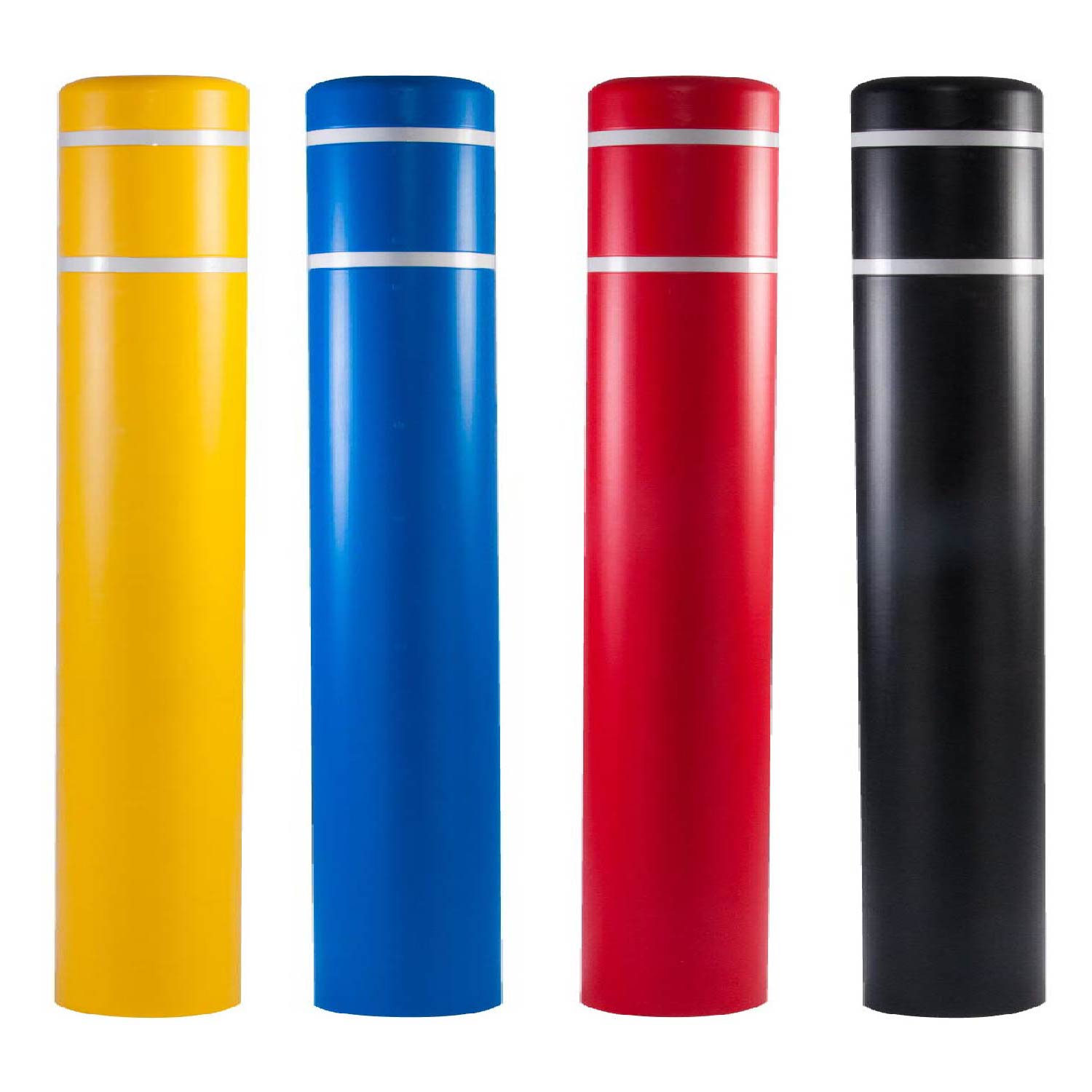 Post Guard Top Bollard Cover with Stripes - Traffic Cones For Less