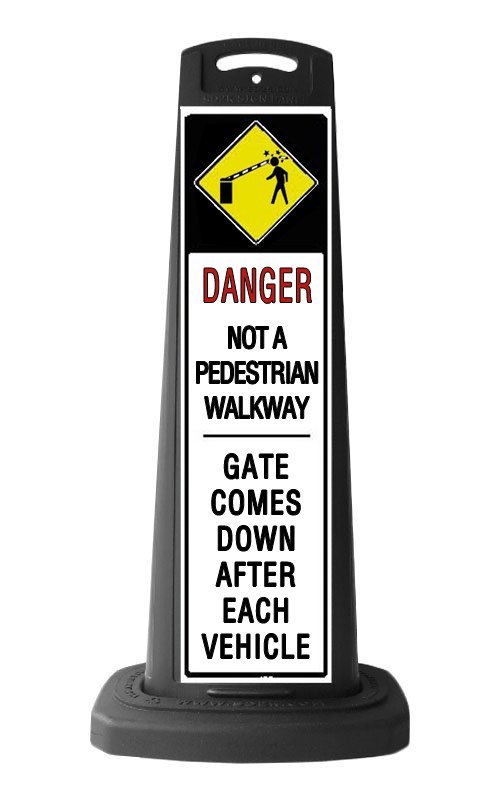 Black Vertical Panel w/Danger Not a Walkway Reflective Sign