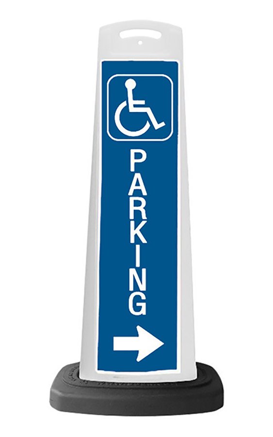 Valet White Vertical Panel w/Reflective Handicap Parking Sign