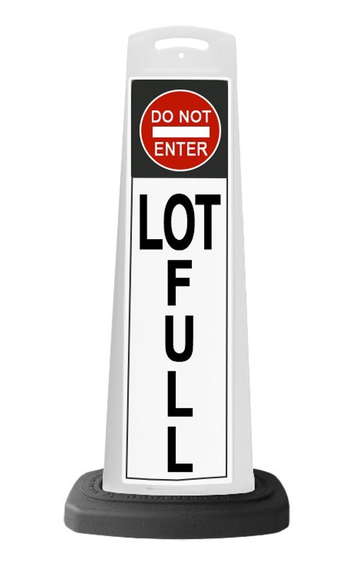 Valet White Vertical Panel Lot Full with Reflective Sign P54