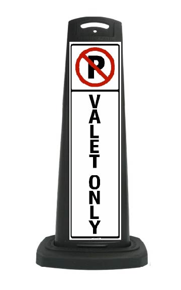 Valet Black Vertical Panel No Parking Valet Only with Reflective Sign P17