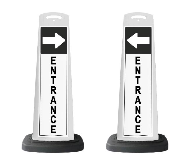 Valet White Vertical Panel with Reflective Sign P64