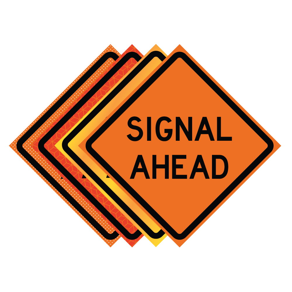 36" x 36" Roll Up Traffic Sign - Signal Ahead - Traffic Cones For Less