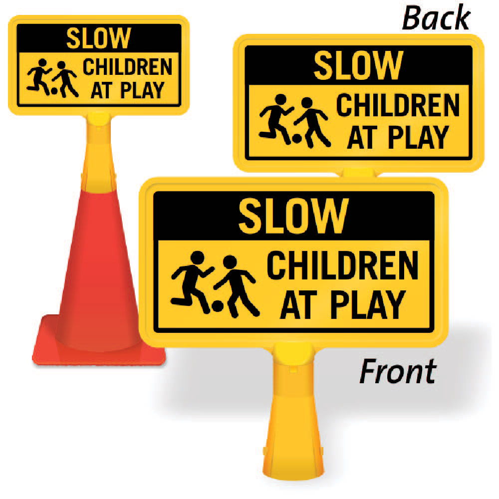 ConeBoss Sign: Slow - Children At Play - Traffic Cones For Less