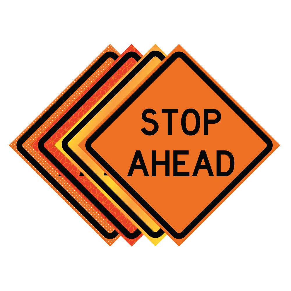 Stop Ahead - 36" x 36" Roll Up Traffic Sign - Traffic Cones For Less