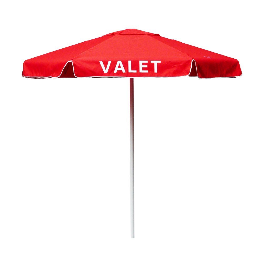 Valet Red Podium Aluminum Frame Umbrella - Traffic Cones For Less
