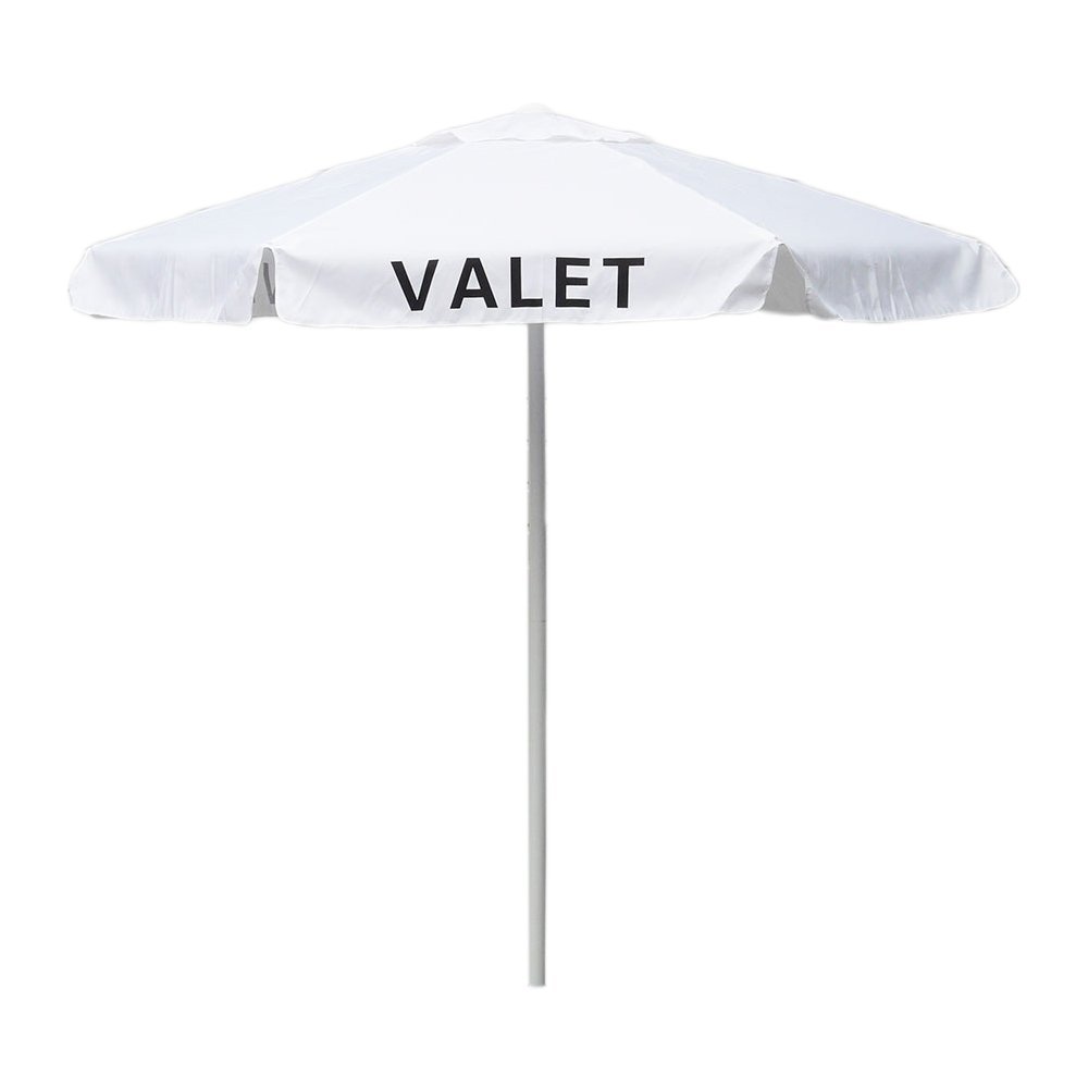 Valet Umbrella White w/Aluminum Frame - Traffic Cones For Less
