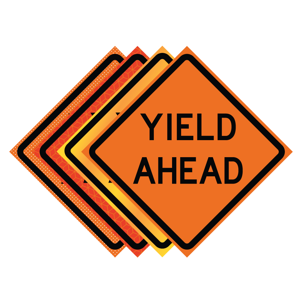 48" x 48" Roll Up Traffic Sign - Yield Ahead - Traffic Cones For Less