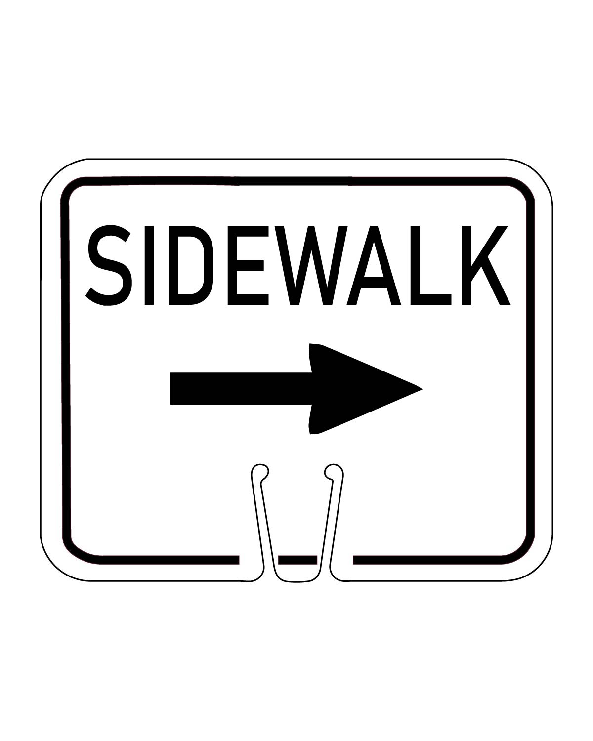 Traffic Cone Sign - RIGHT SIDEWALK - Traffic Cones For Less