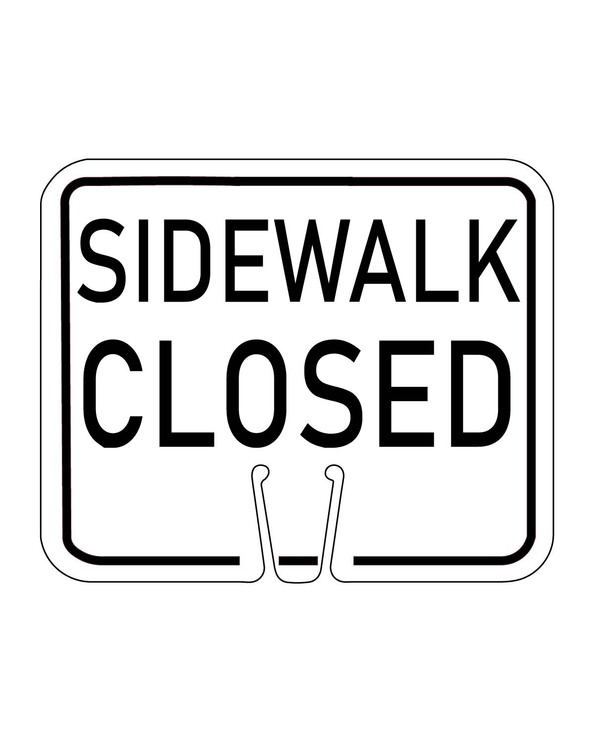 Traffic Cone Sign - SIDEWALK CLOSED - Traffic Cones For Less