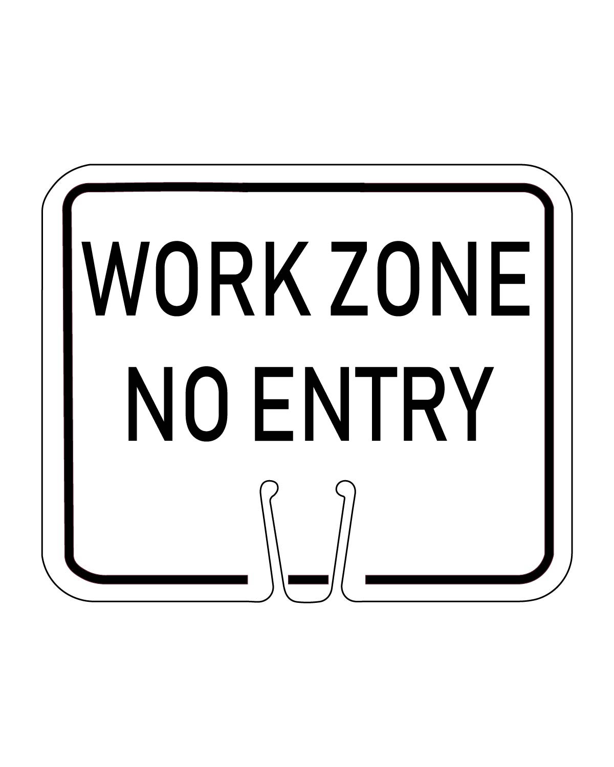 Traffic Cone Sign - WORK ZONE NO ENTRY - Traffic Cones For Less