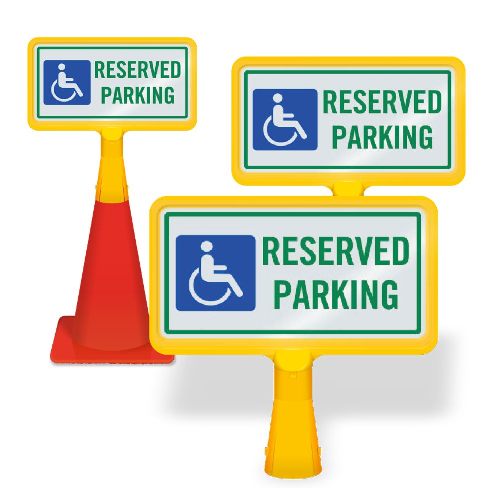 ConeBoss Sign: Reserved Parking With Handicapped Symbol