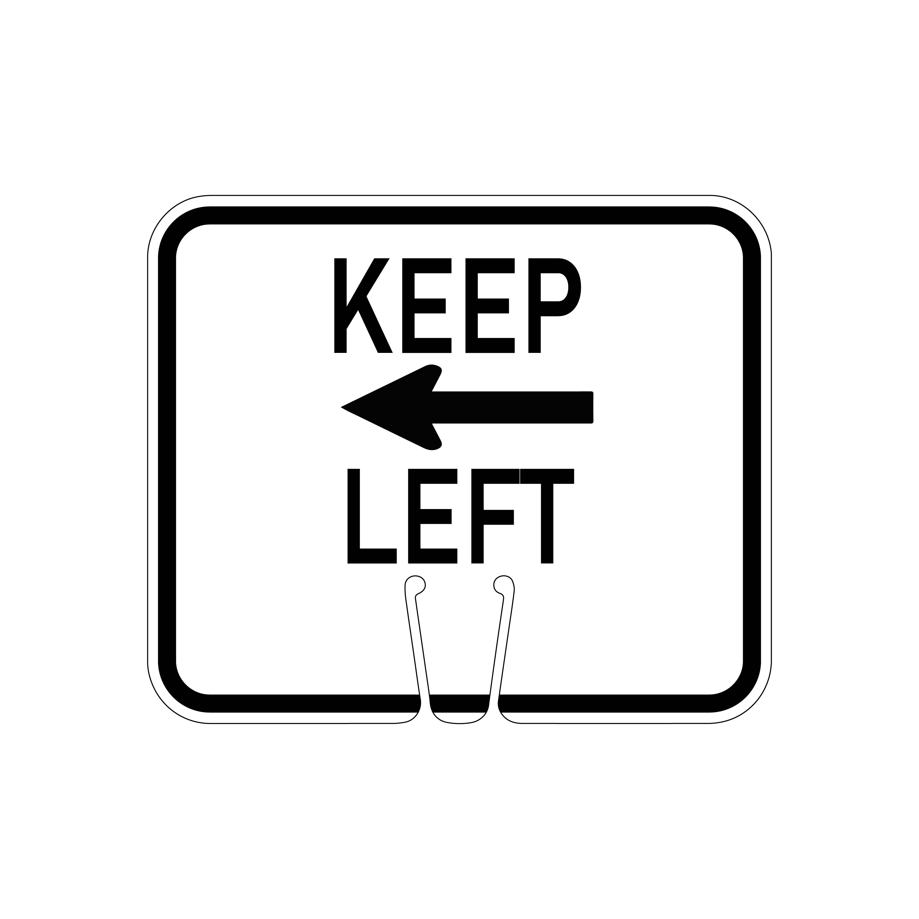 Traffic Cone Sign - KEEP LEFT - Traffic Cones For Less