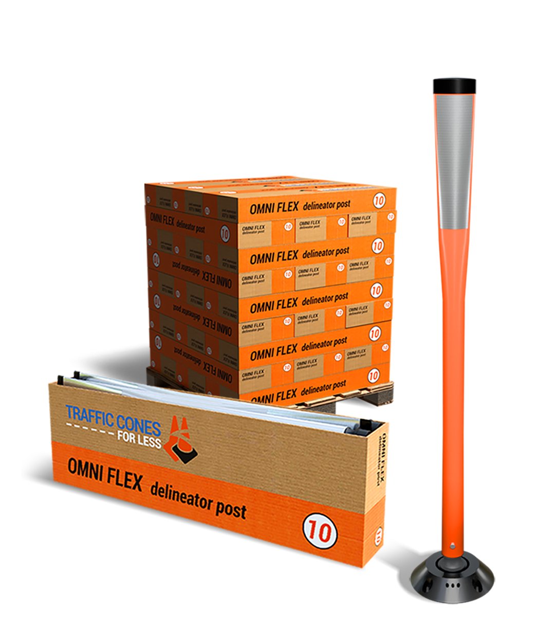 Omniflex 48 Inch Flat Top Traffic Delineator - Pack of 250