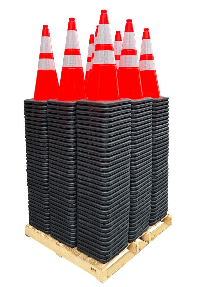 Pallet of 28" Traffic Cones w/Reflective Collars
