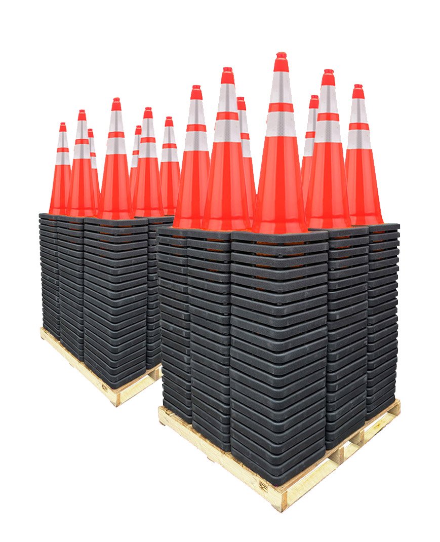 Two Pallet Bundle 36" Traffic Cones w/6" & 4" 3M Reflective Collars