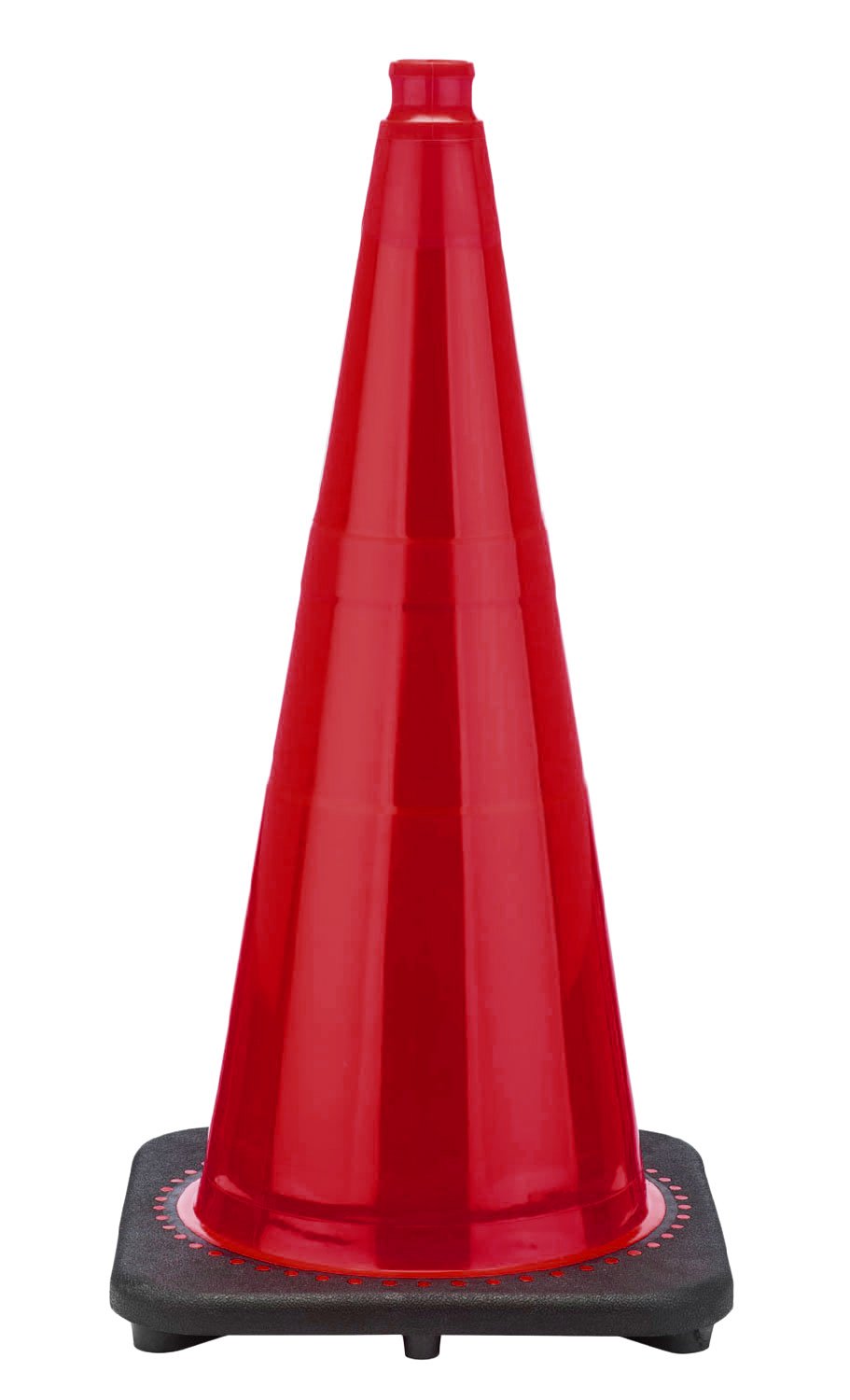 28" Red Traffic Cone 7lb Black Base