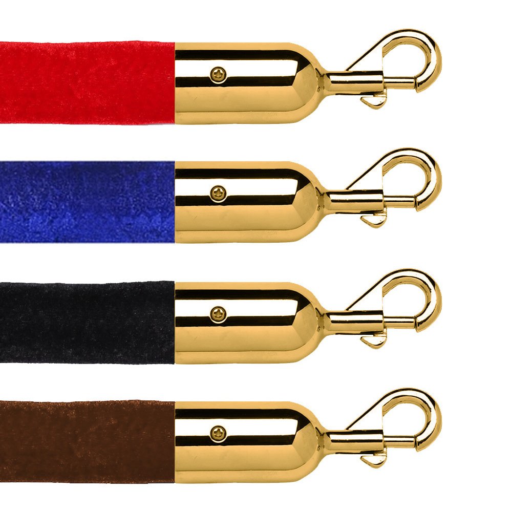 Velour Stanchion Rope Brass Snap End