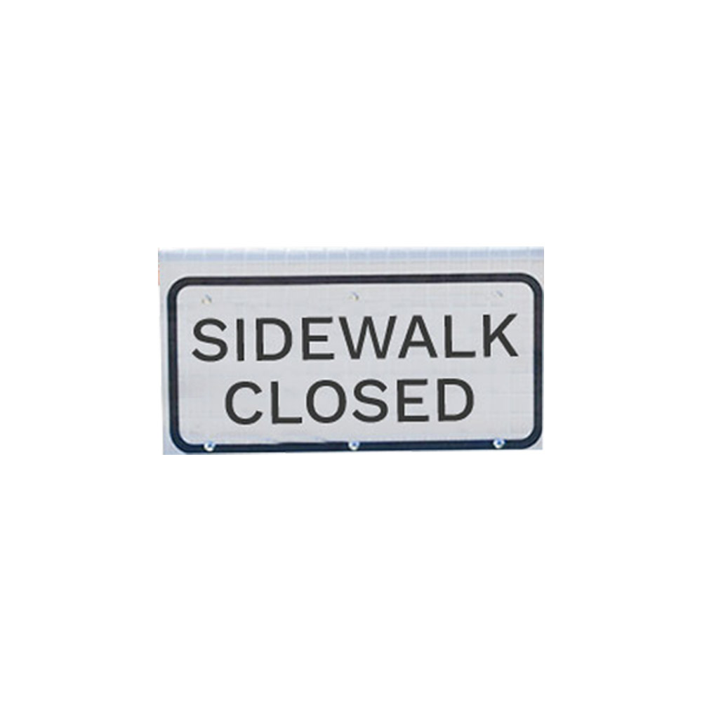 SideWalk Closed - Cone Bar Barrier Roll Up Sign
