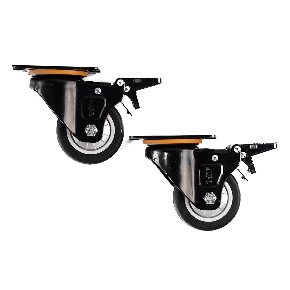 Locking Swivel Caster Black, Set of 2 - Traffic Cones For Less