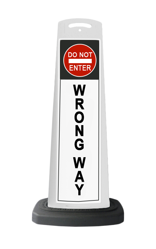 Valet White Vertical Panel Do Not Enter Wrong Way with Reflective Sign P11