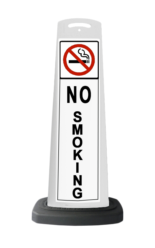 Valet White Vertical Panel No Smoking with Reflective Sign P39
