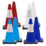18" Navy Blue Traffic Cone Black Base with Reflective Collar