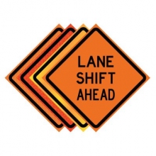 48" x 48" Roll Up Traffic Sign - Lane Shift Ahead - Traffic Cones For Less