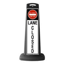 Custom Lane Closed Black Vertical Panel - Traffic Cones For Less