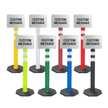 Delineator Post w/12 lbs Base & Heavy Duty Custom Sign