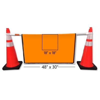 Cone Bar Roll Up Sign - Custom - Traffic Cones For Less