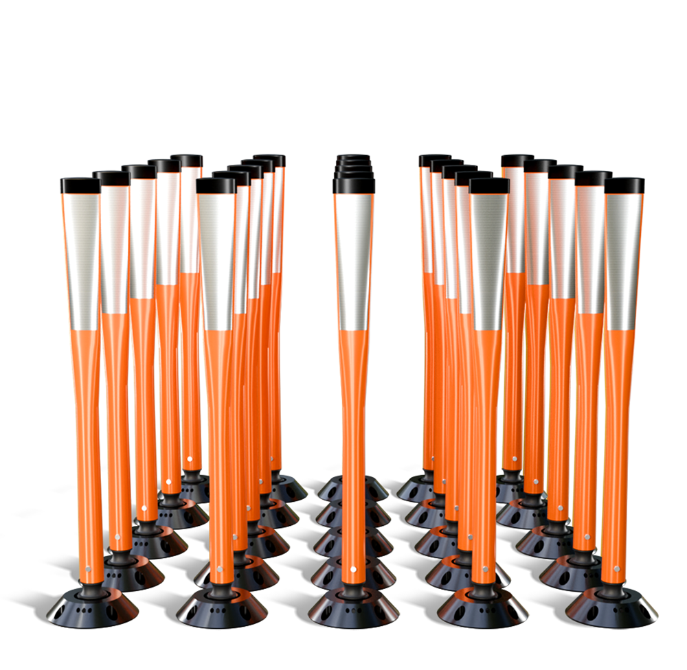 Omniflex Flat Top 36 Inch Traffic Delineator - Pack of 20