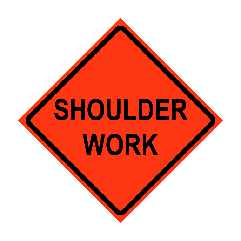 36" x 36" Roll Up Traffic Sign - Shoulder Work - Traffic Cones For Less