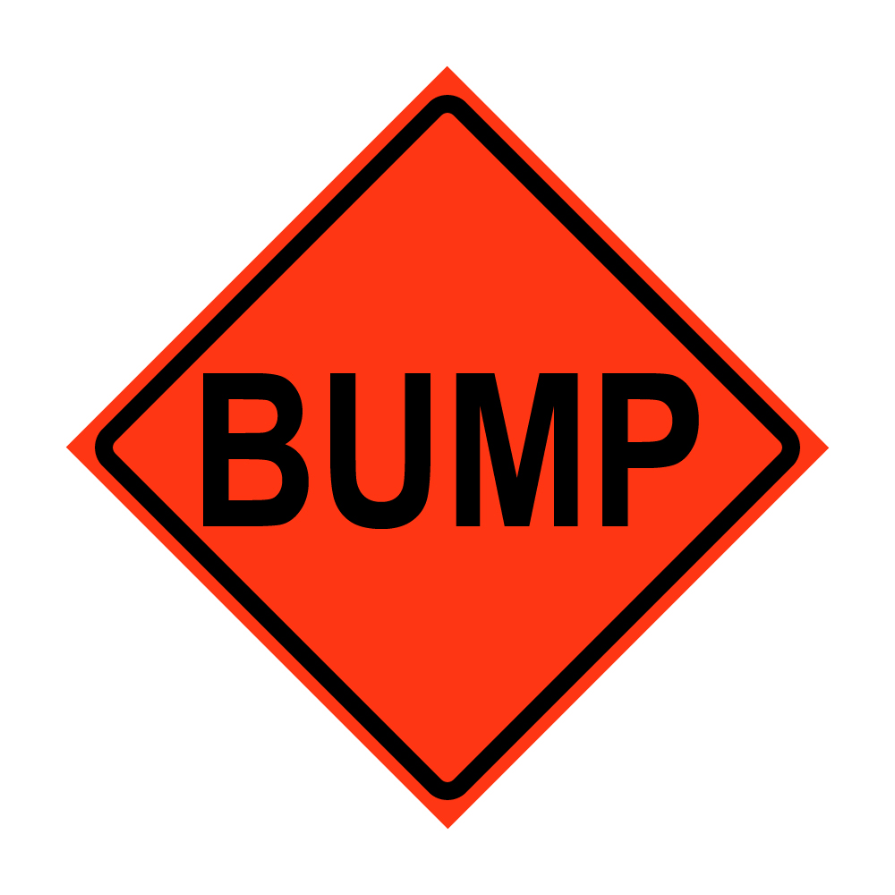 36" x 36" Roll Up Traffic Sign - Bump - Traffic Cones For Less