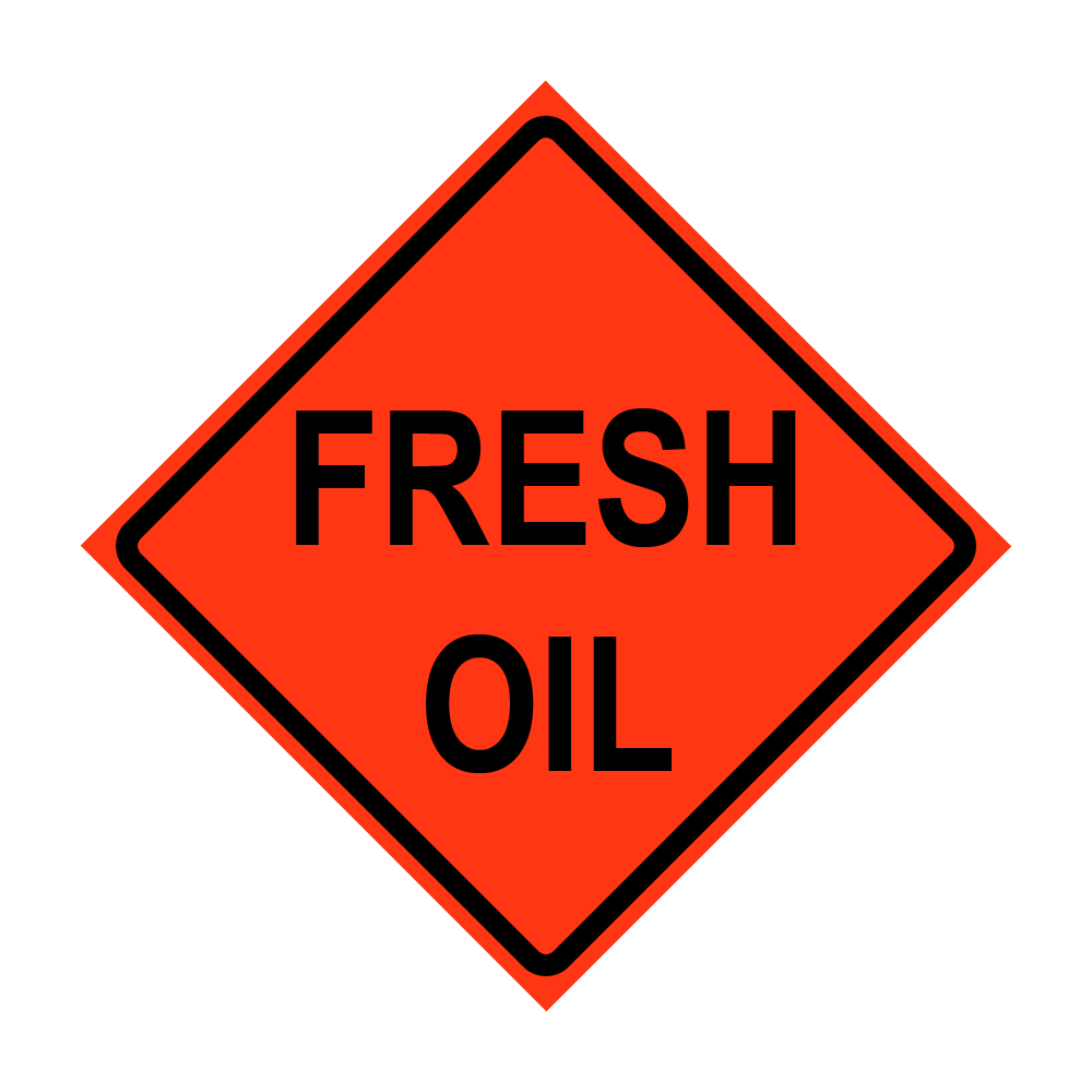 36" x 36" Roll Up Traffic Sign - Fresh Oil - Traffic Cones For Less