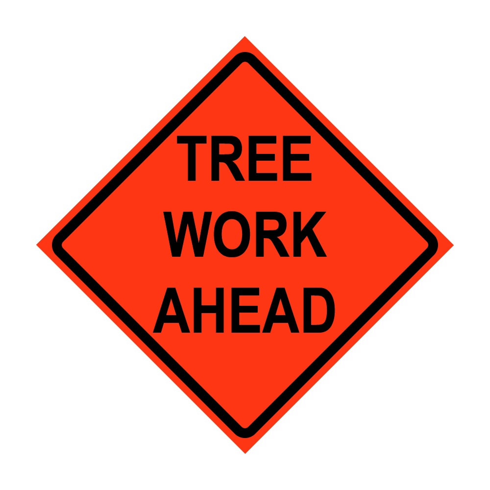 48" x 48" Roll Up Traffic Sign - Tree Work Ahead - Traffic Cones For Less