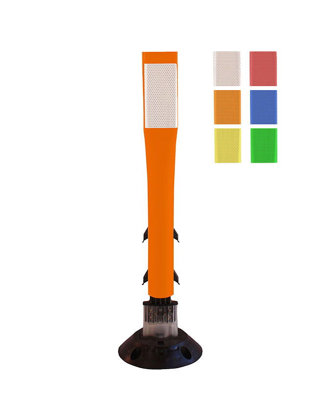 19" Removable Flexible Surface Mount Flat Top Traffic Delineator