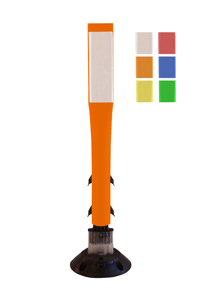 24" Removable Surface Mount Flat Top Flexible Delineator