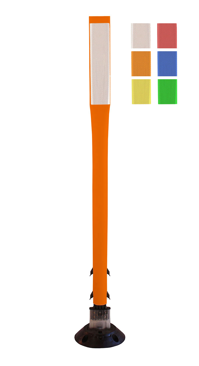 48" Removable Surface Mount Flat Top Flexible Traffic Delineator