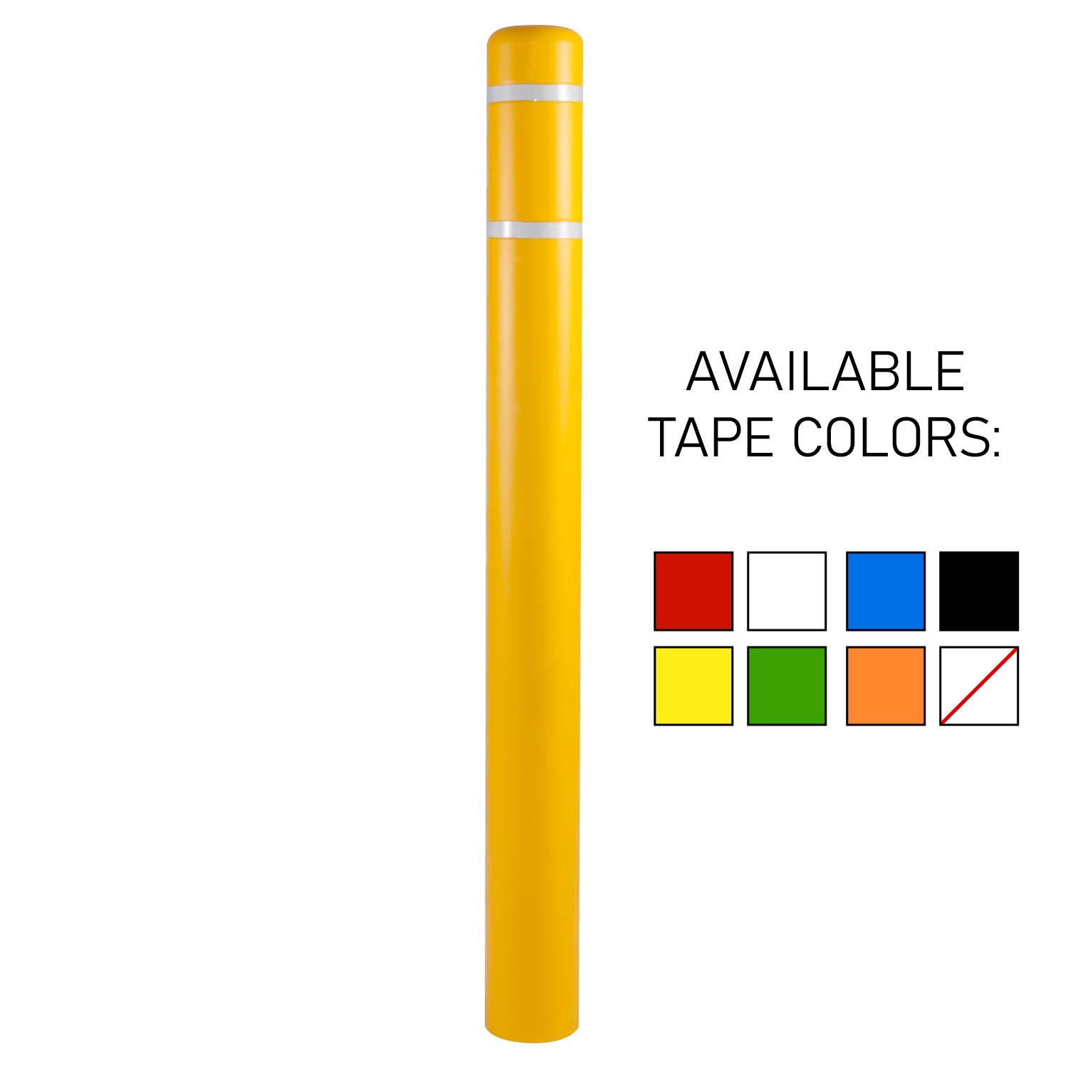 Post Guard Plastic Bollard Covers with Stripes - Traffic Cones For Less