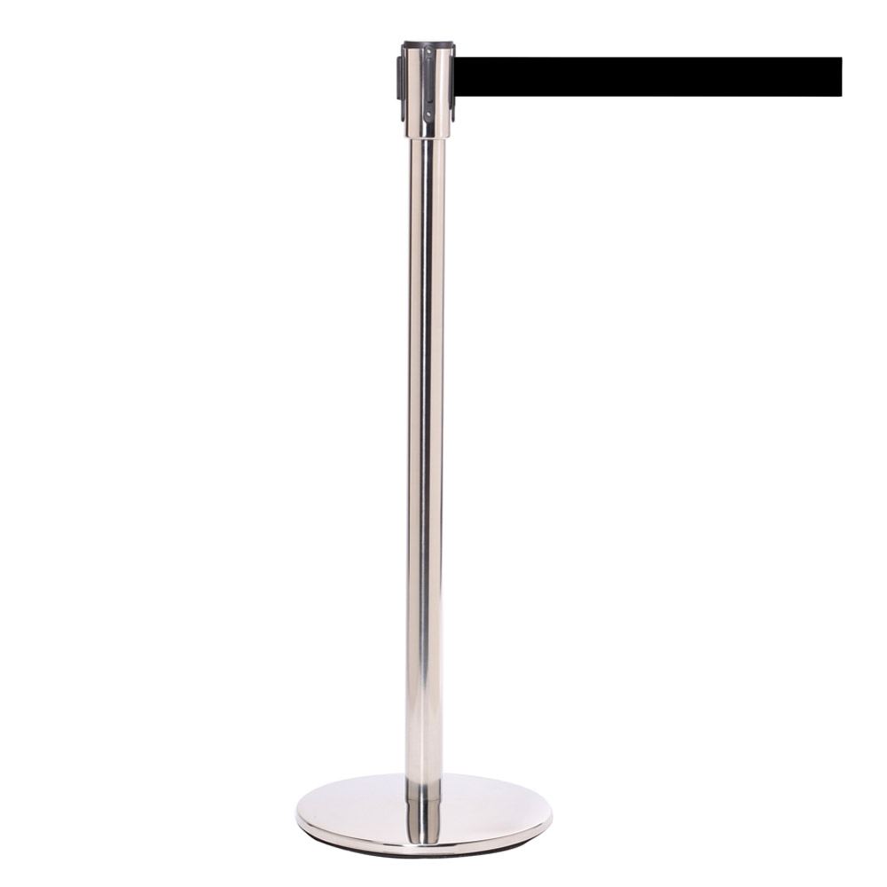 QueuePro 200 Stainless Metal Retractable Belt Barrier Post