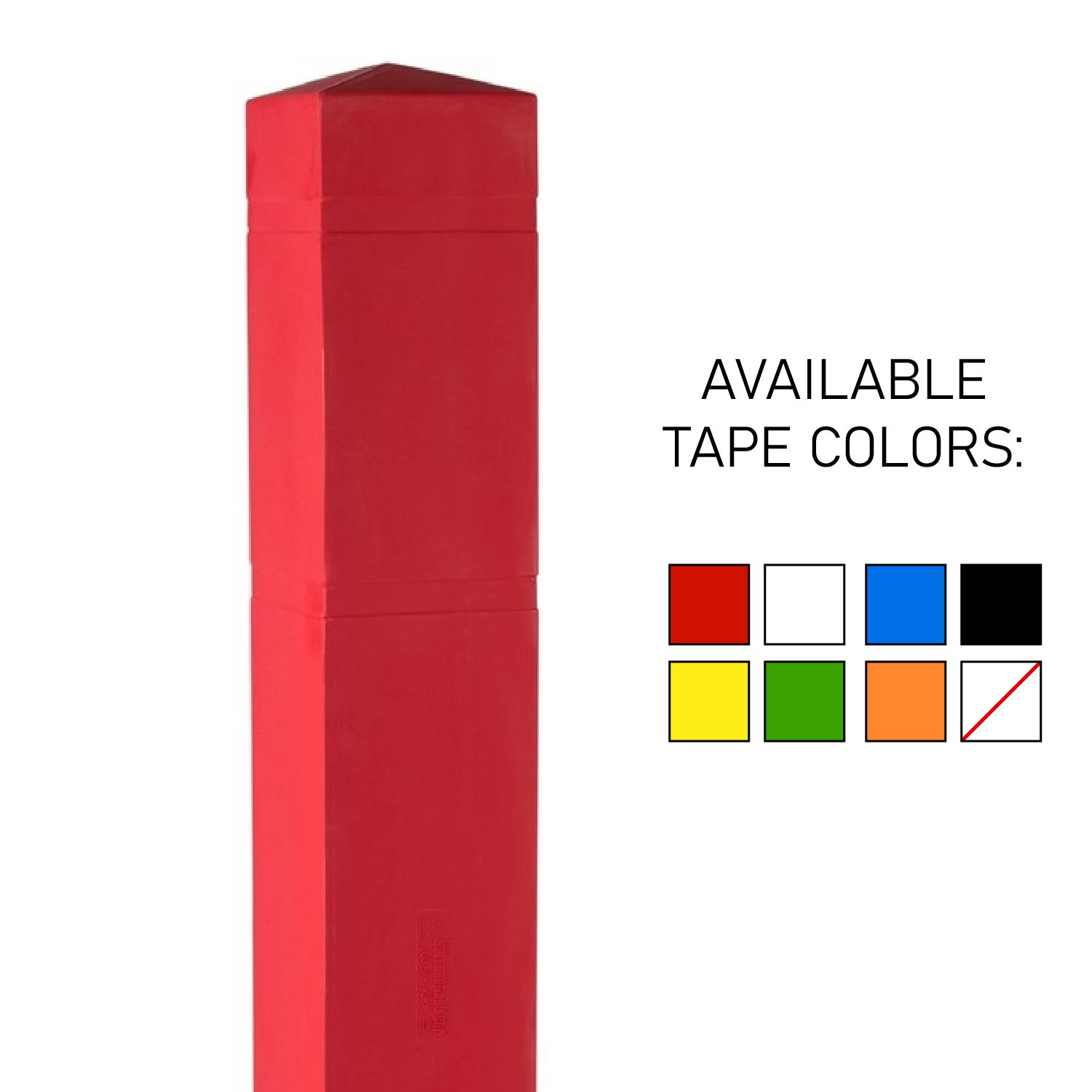 Square Post Guard Top Bollard Cover w/Stripes