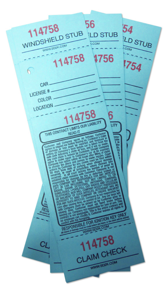 4-Part Valet Ticket, Pack of 100 - Traffic Cones For Less