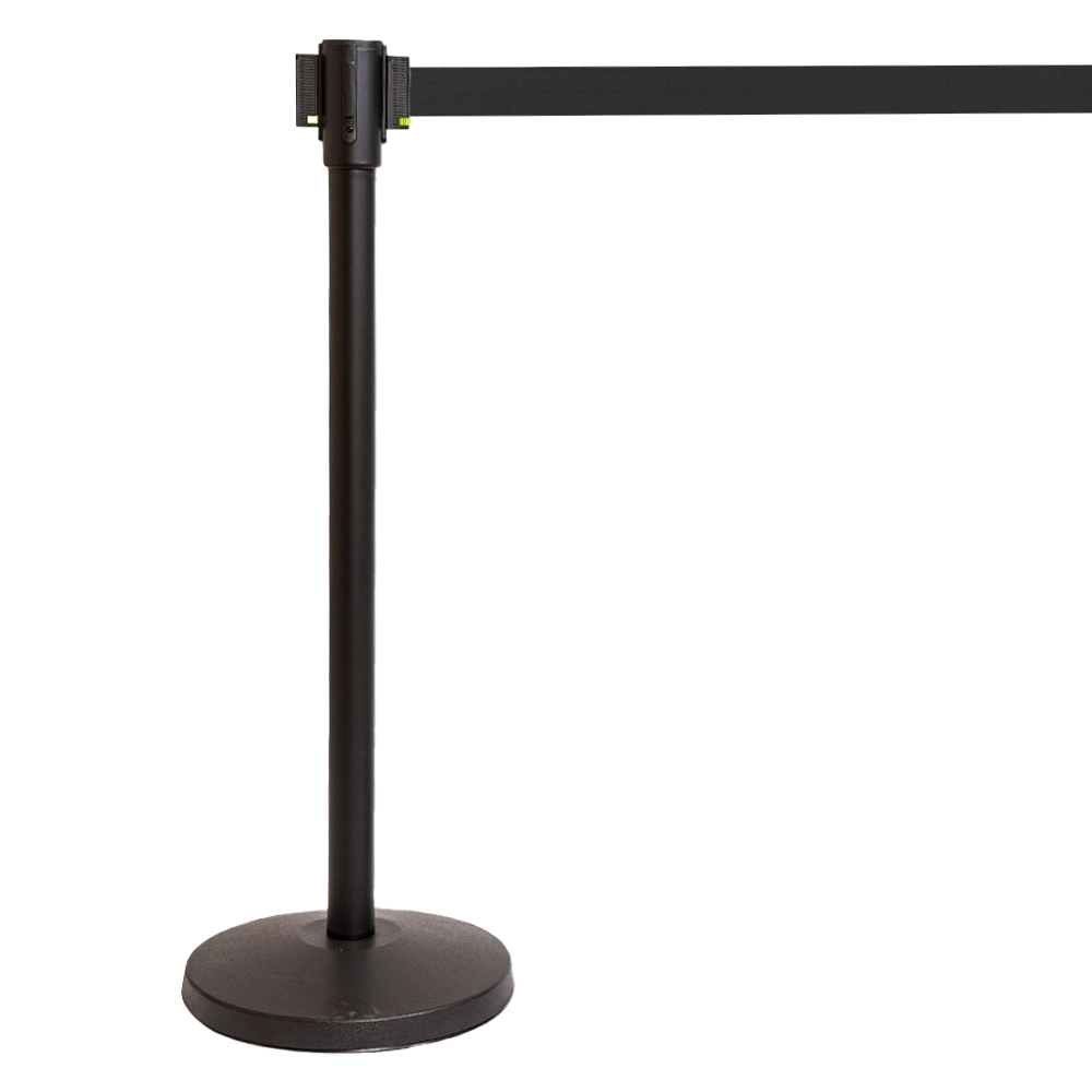 Lite Series Black Finish Retractable Belt Stanchion
