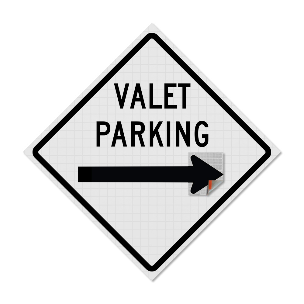 Valet Parking Sign - 48" x 48" Roll Up Traffic Sign - Traffic Cones For ...
